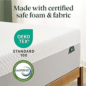 ZINUS 10 Inch Green Tea Essential Memory Foam Mattress [New Version], Queen, Fiberglass Free, Medium Feel, Breathable Airflow Memory Foam, Certified Safe Foams & Fabric, Mattress in A Box