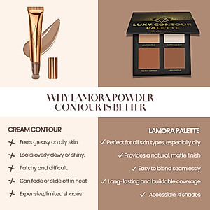 Contour Palette Powder Contour Kit - Contouring Makeup Palette With Mirror - 4 Highly Pigmented Matte Colors For Contouring And Highlighting - Vegan, Cruelty Free And Hypoallergenic