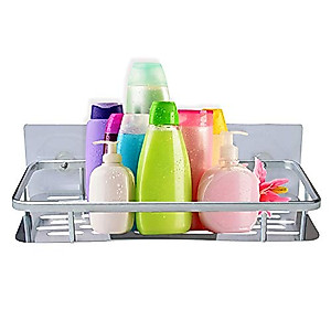 Aluminum Adhesive Rack Storage Space Rack No Drilling No Nailing Bathroom Shelf Organizer