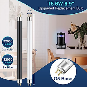 Qualirey 4 Pack 32050 6W Replacement UV Light Bulbs, T5 6W UV Fluorescent Tubes Compatible with DynaTrap DT2000XL, DT2000XLP, DT3012, 8.9" Fly Trap Light Bulb for Indoor Outdoor Mosquito Flying Insect