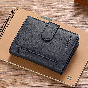 SENDEFN Men's Wallet Genuine Leather Wallets for Men RFID Blocking Card Holder with Zipper Coin Purse