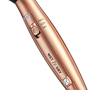 KISS Dry and Style Heat Brush, Wet to Dry Detangling and Volumizing Heat Comb, Tourmaline Ceramic Bristles, 2 Temperature Settings, Ultra Lightweight Handle, 360° Swivel Power Cord, 1.19 Lbs.