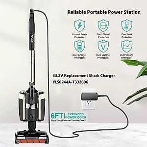 HKY 33.2V AC Adapter Compatible with Shark ION P50 IC160 IC162 26 XBAT300 XBAT-300R XCRGA160 ZD024S332096US E-TEK YLS0244A-T332096 Vacuum Cleaner Shark Cordless Vacuum Charger Power Supply Cord