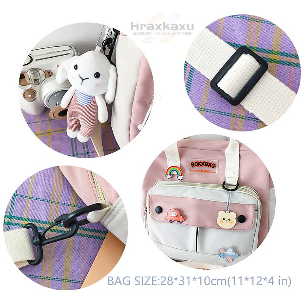 Cute Bags Kawaii Backpack Messenger Bag For School,Aesthetic Backpacks Multifunction Laptop Japanese Ita for Teen Girls Kids Lunch Totes