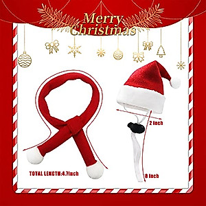 24 PCS Christmas Pet Chicken Hat with Adjustable Chin Strap，Mini Red Santa Hat and Scarf Pet Rabbit Hats with Scarf for Hamster Guinea Pig Chinchilla Hedgehog Lizard Bearded Dragon Xmas.