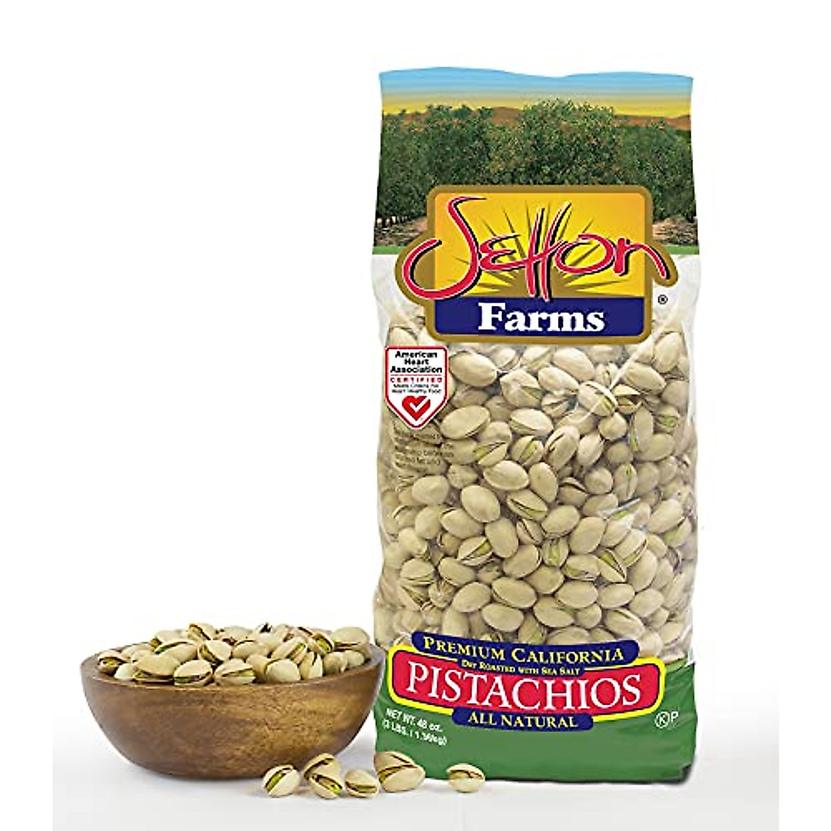 Setton Farms Premium Pistachios, Dry Roasted with Sea Salt, 3lb Bag (48 oz)