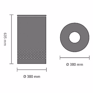 Brabantia - Laundry Hamper - with Plastic Lid - Ventilation Holes - Corrosion Resistant Materials - Hygienic - Discrete - Laundry Basket - Bathroom - with Small Hole - White - 16 Gal