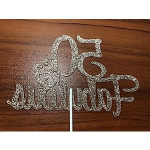 50 and Fabulous Cake Topper Rose Gold Glitter 50 Birthday Cake Topper, Fifty and Fabulous Cake Topper 50th Birthday Cake Topper for Women