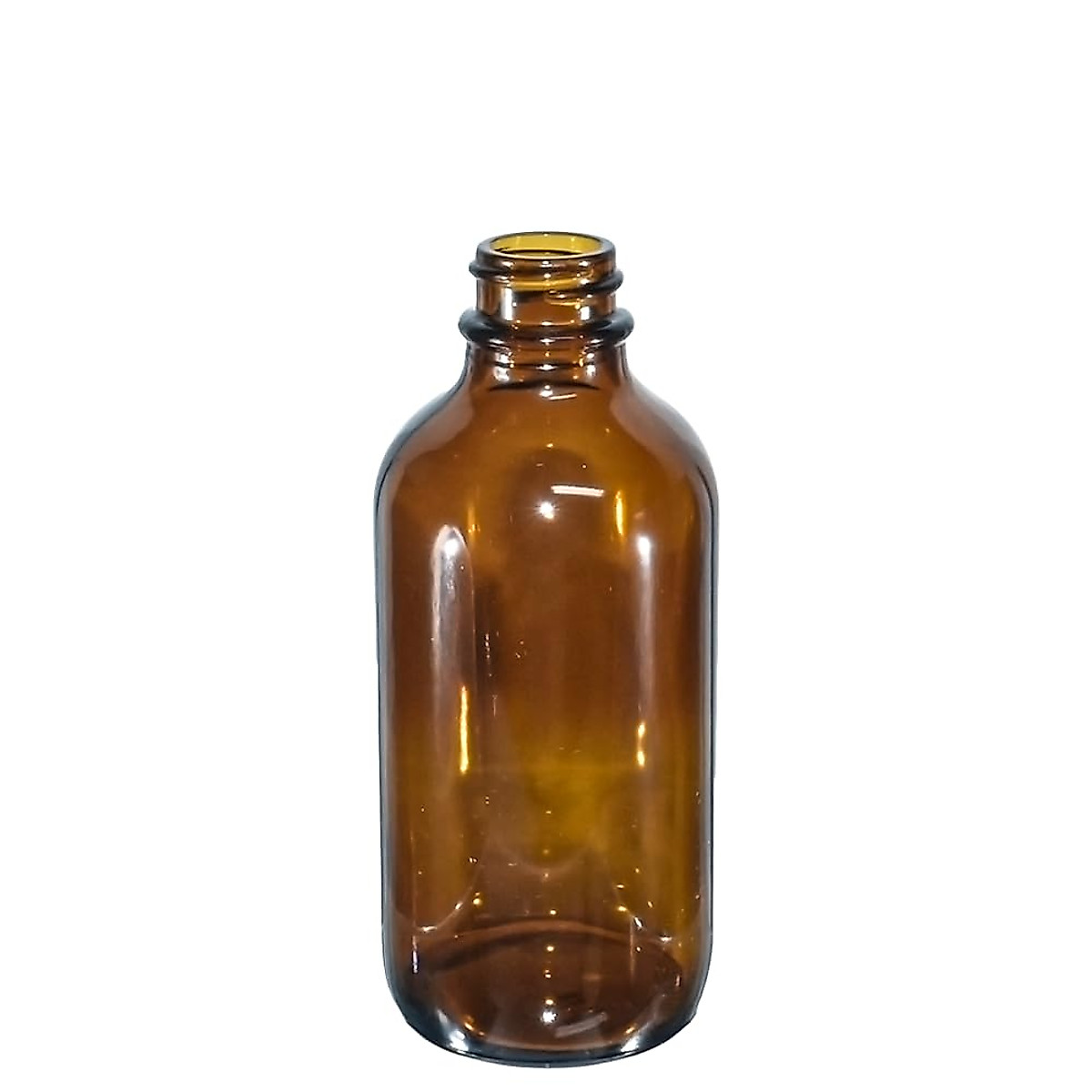 (Pack of 24) 4 oz. Amber Boston Round with Black Glass Dropper