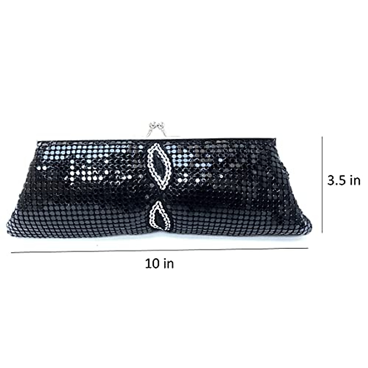 Frewahmesh Evening Clutch Metal Mesh Purse Bag for Cocktail Party Prom Wedding Banquet