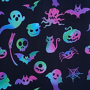 Halloween Duvet Cover Set Queen,3 Pieces Black Skull Pumpkin Comforter Cover Set with 2 Pillowcases Ghost Festival Themed Bedding Set Queen90 x90(Not Comforter)