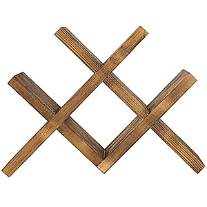 MyGift 4-Bottle Countertop Rustic Brown Wood Wine Rack