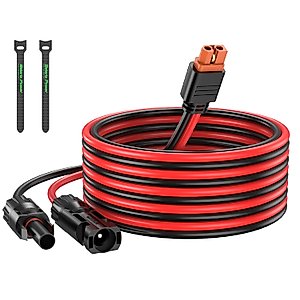 Bateria Power Solar to XT60i Charge Extension Cable 10FT 12AWG, Solar Connector to XT60 Adapter Wire Connecting for Foldable Solar Panel to Portable Power Station Solar Generator (XT60I-F 10FT)