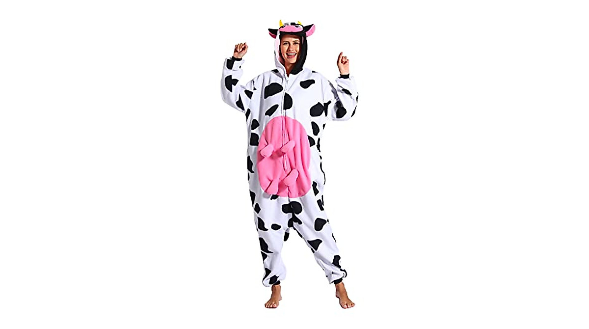 Adult Cow Pajamas for Cosplay & Halloween Fun