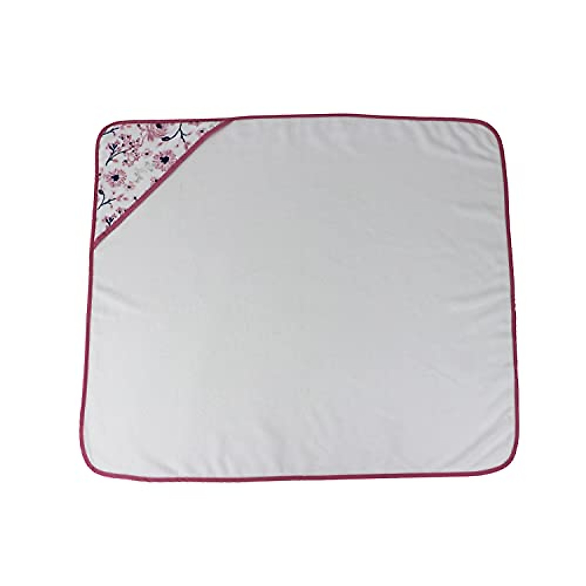 Cudlie Buttons & Stitches Baby Girl 3 Pack Rolled/Carded Hooded Towels in Crisp Blossom Print (GS71728)