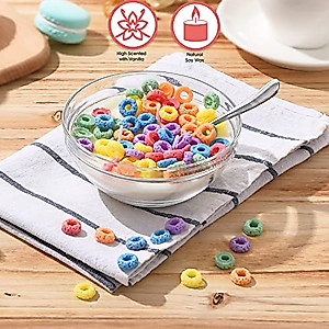 Cereal Candle Bowl - Vanilla Scented Food Candles - Cute Candles for Cool Gifts - 3 Wicks Cereal Candles for Best Burn - Cereal Bowl Candle with Spoon - Cool Candles