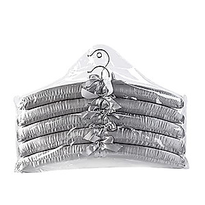 Better to U Grey Satin Padded Sweater Hangers 5 Pack, Blouse Hanger with Thick & Soft Foam for Bridal Wedding Dress Lingerie, Smooth Silk Covered Shirt Hanger Without Shoulder Bump