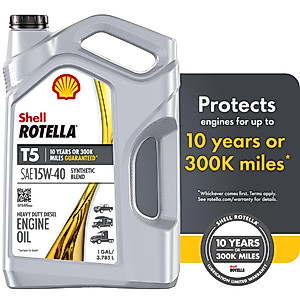 Shell Rotella T5 Synthetic Blend 15W-40 Diesel Engine Oil, 1 Gallon