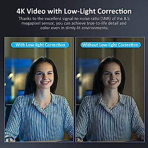 NexiGo Iris, 4K AI Webcam with 1/1.8" Sony_Sensor, Onboard Flash Memory, HDR, PiP, DSLR-Style Control, Auto Framing/Tracking with Flexible FOV, Noise-Canceling Mics, for Zoom/Teams/OBS and More