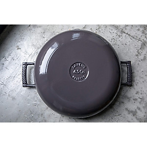 SAVEUR SELECTS Enameled Cast Iron 4-1/2-Quart Braiser with Stainless Steel Lid, Rabbit Grey, Voyage Series
