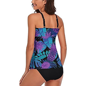 Smicabe Tankini Swimsuit for Women 2 Piece Modest Blouson Tank Top Bathing Suits with Bikini Bottom