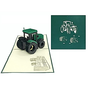 ETA 3D Tractor Pop Up Card, 3D Birthday Vehicles Pop up Card for Grandpa Father Dad Husband Son Friend, 3d Pop Up Card for Father Day, H12