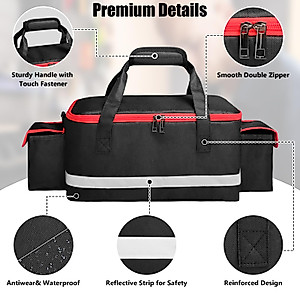 Tesuko Air Compressor Bag Compatible with Milwaukee M18 Inflator 2848-20/2771-20, Air Pump Organizer Case for Milwaukee Inflator, Storage Holder Pouch for 18V 3.0 to 9.0 Ah Battery Black (Only Case)