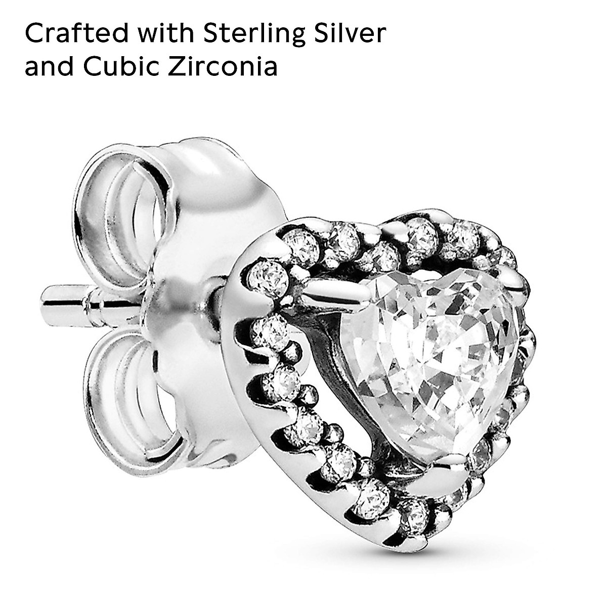Pandora Elevated Heart, Clear CZ