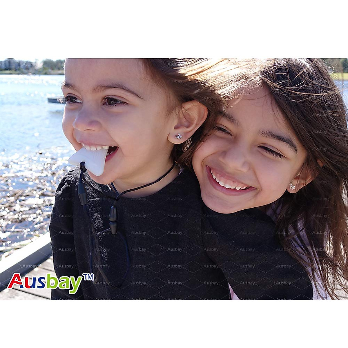 Ausbay Sensory Chew Necklaces, Silicone Shark Tooth Pendant Chewable Jewelry for Boys, Girls, Kids, Adults with Anxiety, SPD, ADHD, Teething, Autism, and Oral Motor Needs(3 Pack)