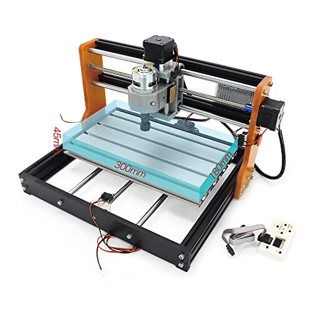 RATTMMOTOR Upgrade 3018 PRO CNC Wood Router Machine Kit 3 Axis GRBL DIY Mini CNC Engraver Milling Machine+Offline Controller+Emergency Stop and Limit Switch for Cutting Plastic Acrylic PVC PCB Wood
