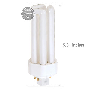 KOR Pack of 4 26 Watt Triple Tube - GX24Q-3 (4 Pin) Base - 2700K Warm White - CFL Light Bulb - Replaces Sylvania 20879 CF26DT/E/IN/827 - Philips 458240 PL-T 26W/827/4P/ALTO - GE 97614 F26TBX/827/A/ECO