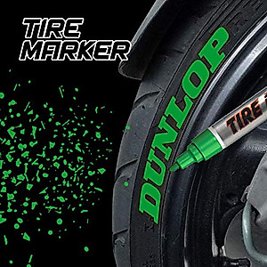 MC Motoparts Permanent Color Tire Pen Marker Lettering Paint Drawing Tool Automotive Motorcycle Care 1 piece (Green)