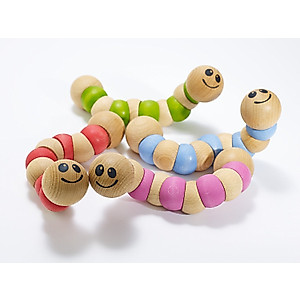 BeginAgain Earthworms - Promote Creative Thinking & Fine Motor Skills - Red, Kids 1 & Up