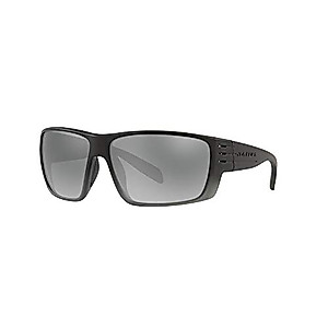 Native Eyewear Griz Polarized Rectangular Sunglasses, Smoke Fade/Silver Reflex, 66 mm