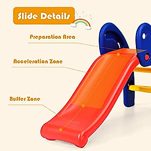GLACER Toddler Slide, Sturdy Folding Baby Slide, Playground Slipping Slide Climber for Indoor and Outdoors Use, Plastic Kids Slide First Slide