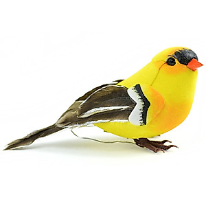 Set of 3 Artificial Birds for Decoration, Floral Arrangements and Arts & Crafts | Red Cardinal, Eastern Bluebird & American Goldfinch