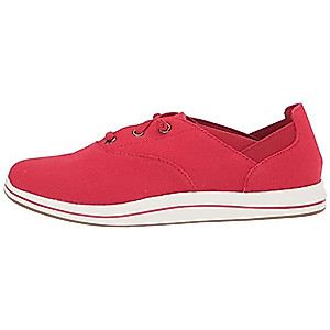 Clarks womens Breeze Ave Sneaker, Red Canvas, 10 Wide US