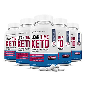 (5 Pack) Lean Time Keto Pills Includes Apple Cider Vinegar goBHB Exogenous Ketones Advanced Ketogenic Supplement Ketosis Support for Men Women 300 Capsules