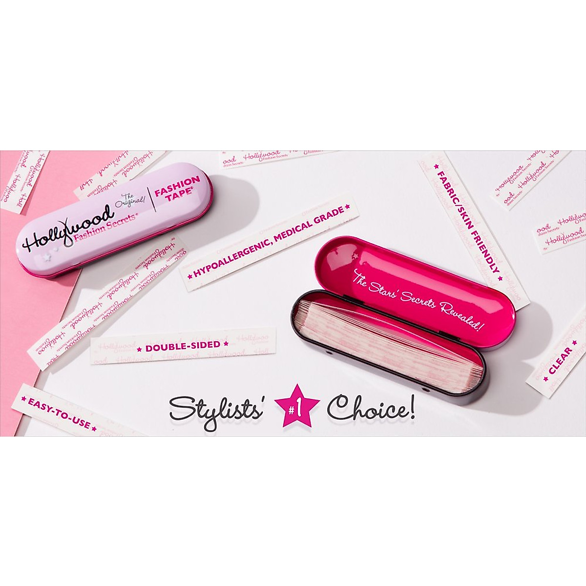 Hollywood Fashion Secrets Fashion Tape Tin, 4 Pack x 36 ct tin