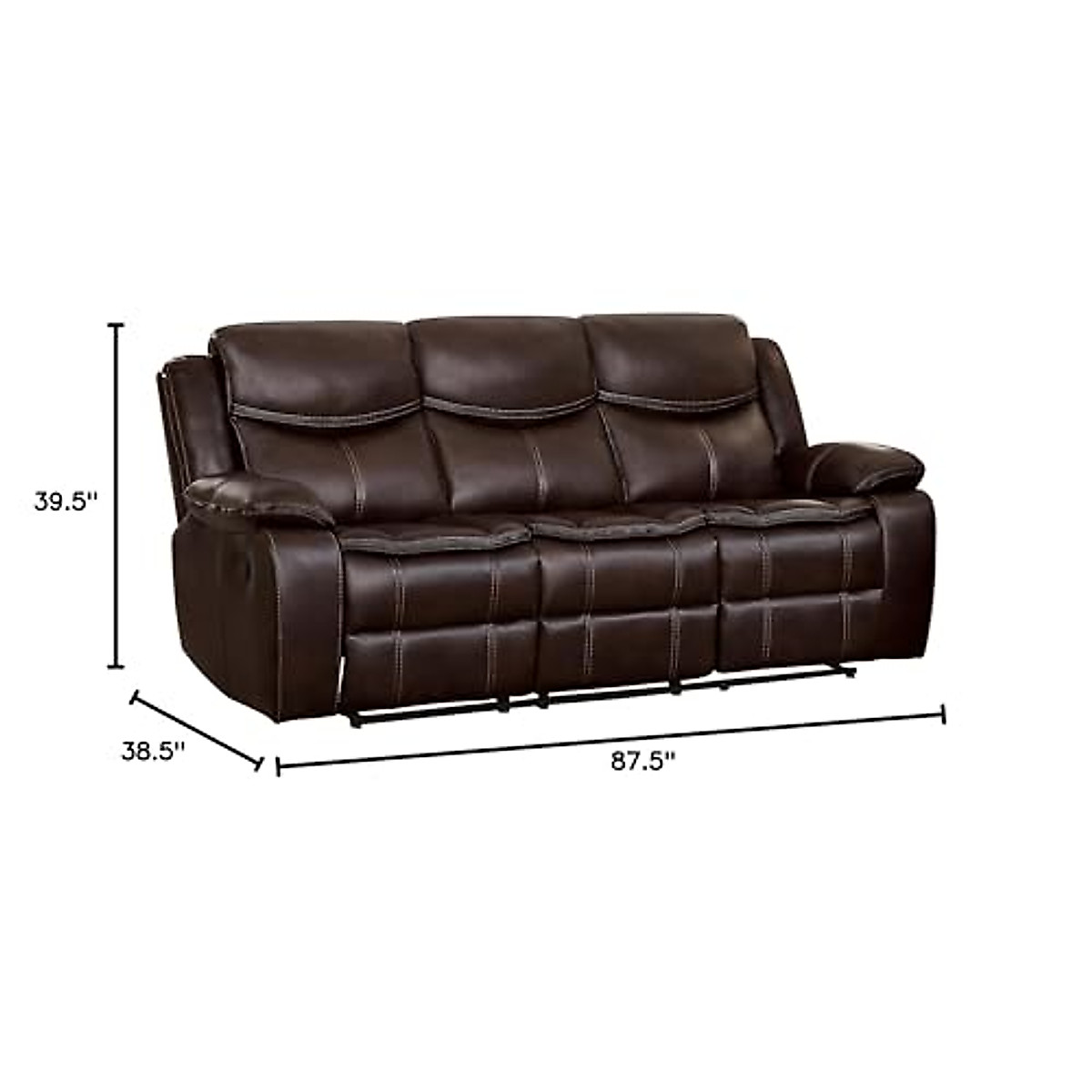 Homelegance Bastrop Double Reclining Sofa (Manual), Brown