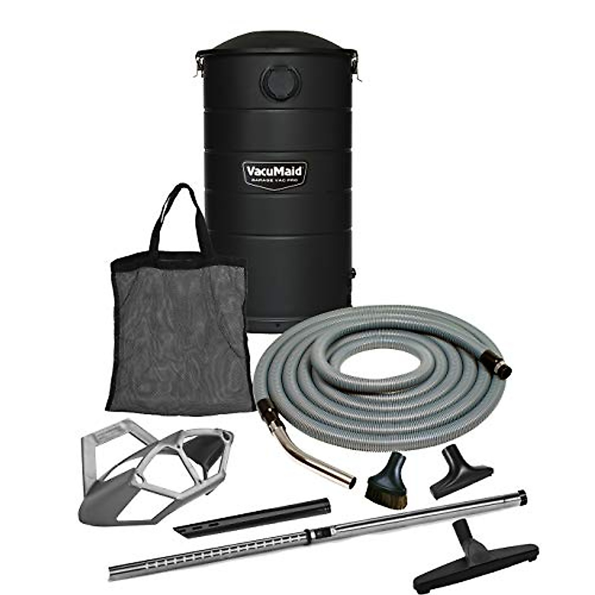 VacuMaid GV50BLKPRO Professional Wall Mounted Garage and Car Vacuum with 50 ft. Hose and Tools
