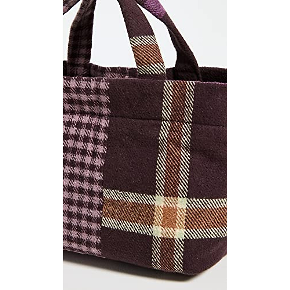 Madewell Women's Mini Mixed Plaid Tote, Spiced Raisin Multi, One Size