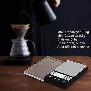 MAXUS Espresso Scale with Timer 1000g/0.1g Drip Coffee Scale, Small and Handy Barista Scale, Brew Drip Tray Coffee Scale, Backlit LCD for Fast and Accurate Reading, Convenient Digital Pocket Scale
