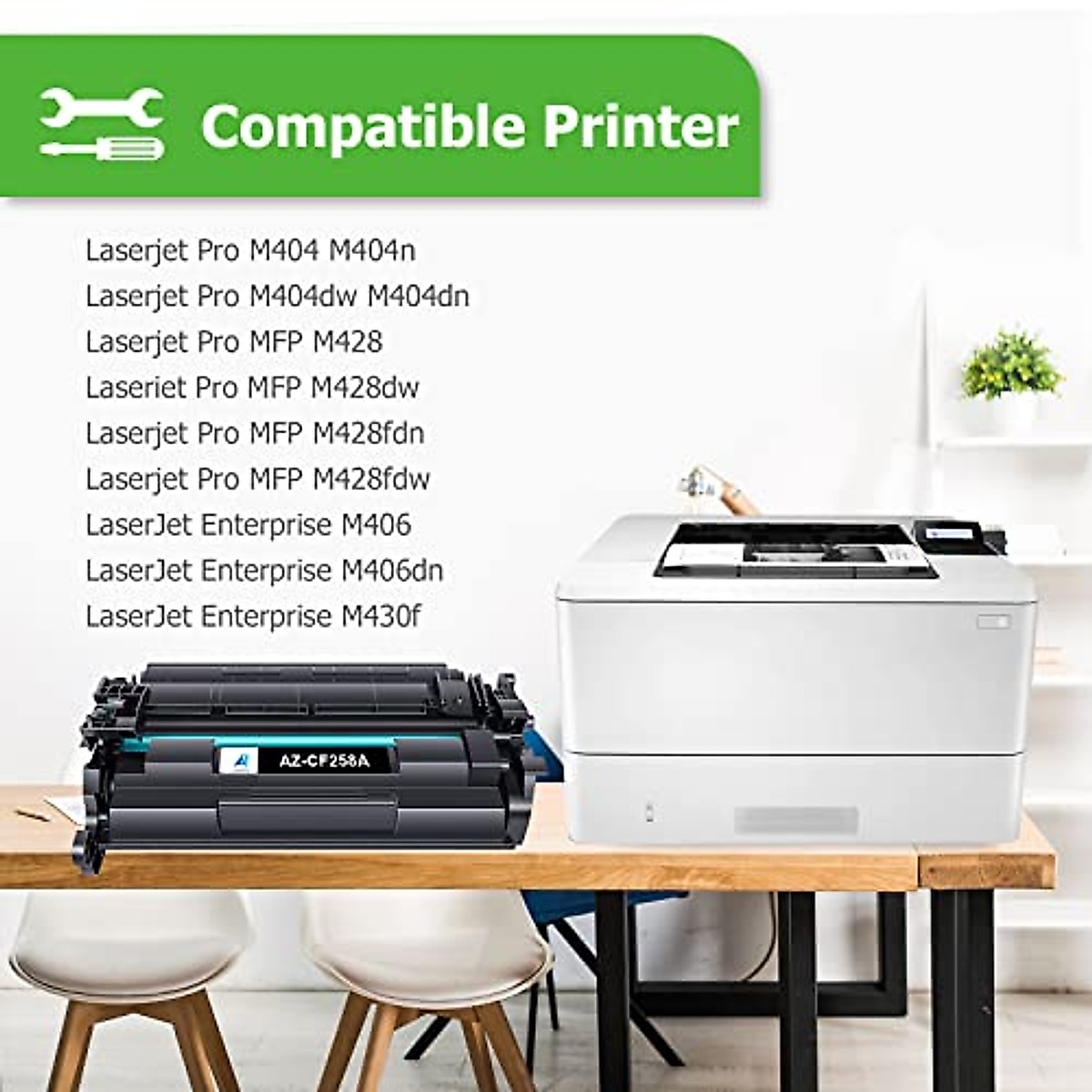 Aztech Compatible Toner Cartridge Replacement for HP 58A CF258A 58X CF258X for HP Pro M404dn M404n M404dw MFP M428fdw M428dw M428fdn Toner Printer M404 M428 M406 M430 (Black 2-Pack)
