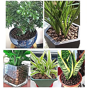 Boniosz 2 Liters Leca Expanded Clay Pebbles 0.4''-0.7'' Grow Media Porous Stones Natural Clay Aggregate Pellet Ventilation Drainage Water Purification Ceramsite for Hydroponics, Orchids, Aquaponics