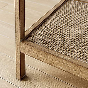 Nathan James Nash Modern Solid Wood Accent End or Side Table, Light Brown/Glass 18 in x 18 in x 22 in