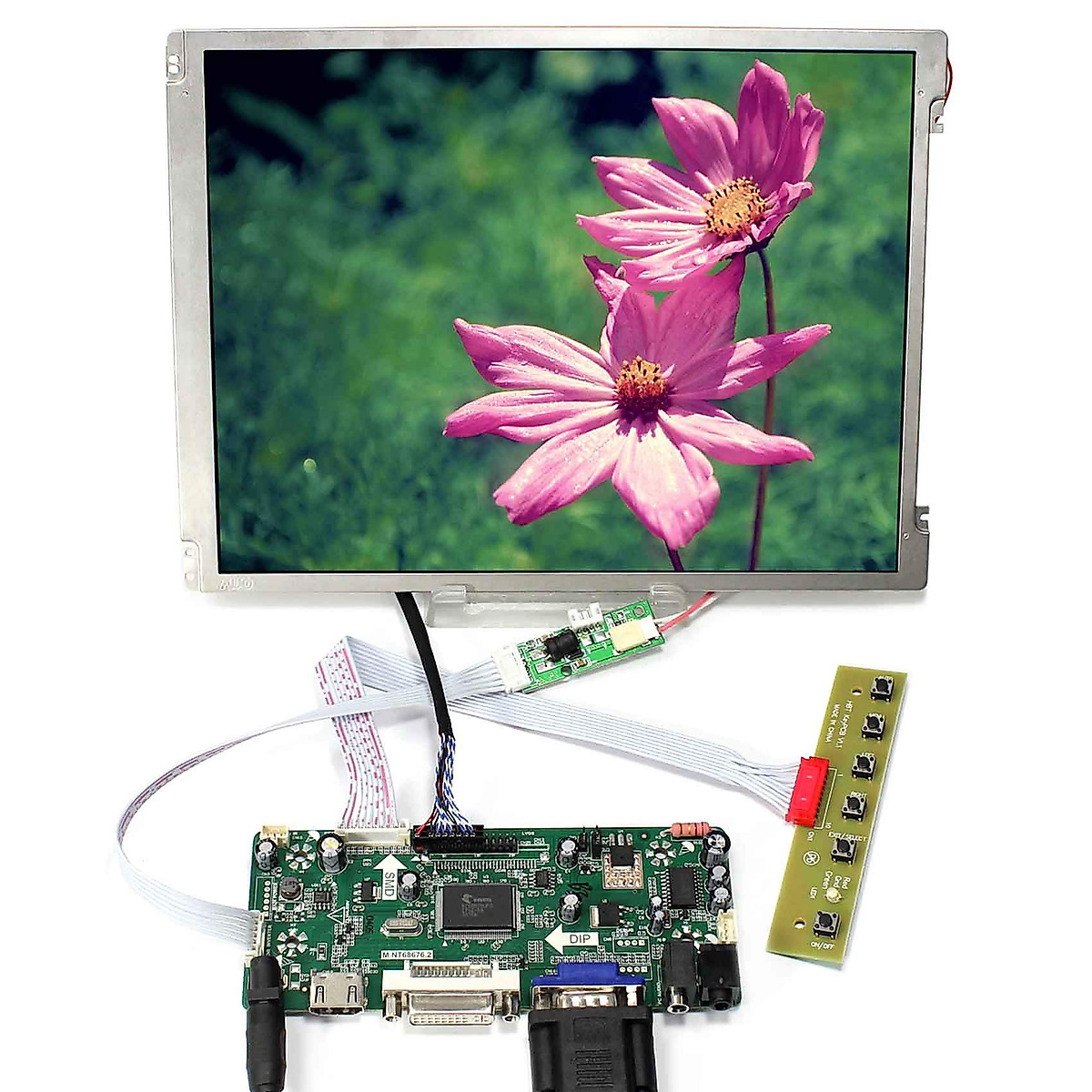 VSDISPLAY 10.4" 10.4 inch 800X600 LCD Screen Replace G104SN03 V1, with HD-MI VGA DVI LCD Controller Board M.NT68676