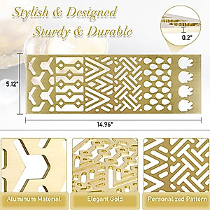 Edudif Whiskey Ice Mold Metal Ice Cube Molds for Cocktails Golden Large Ice Cube Tray Molds Stamp with Plastic Tray - Stylish and Unique Designs to Your Drinks (Pattern 2)