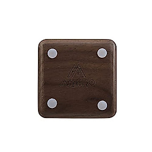 MIHIRO 4-Piece Bathroom Accessories Set, Wood Bathroom Vanity Countertop Accessory with Soap Dispenser, Toothbrush Holder, Bathroom Tumbler and Soap Dish, Waterproof Walnut,100% Solid Wood