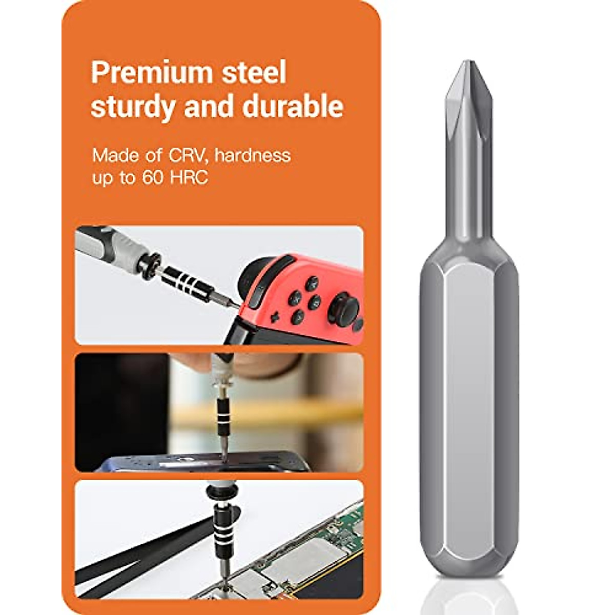 RARTOP Upgraded Precision Screwdriver Set, 130 in 1 with 120 bits Repair Tool Kit, Magnetic Screwdriver Set with mini built-in box for Electronics iPhone Jewelers Game Console Passion Orange